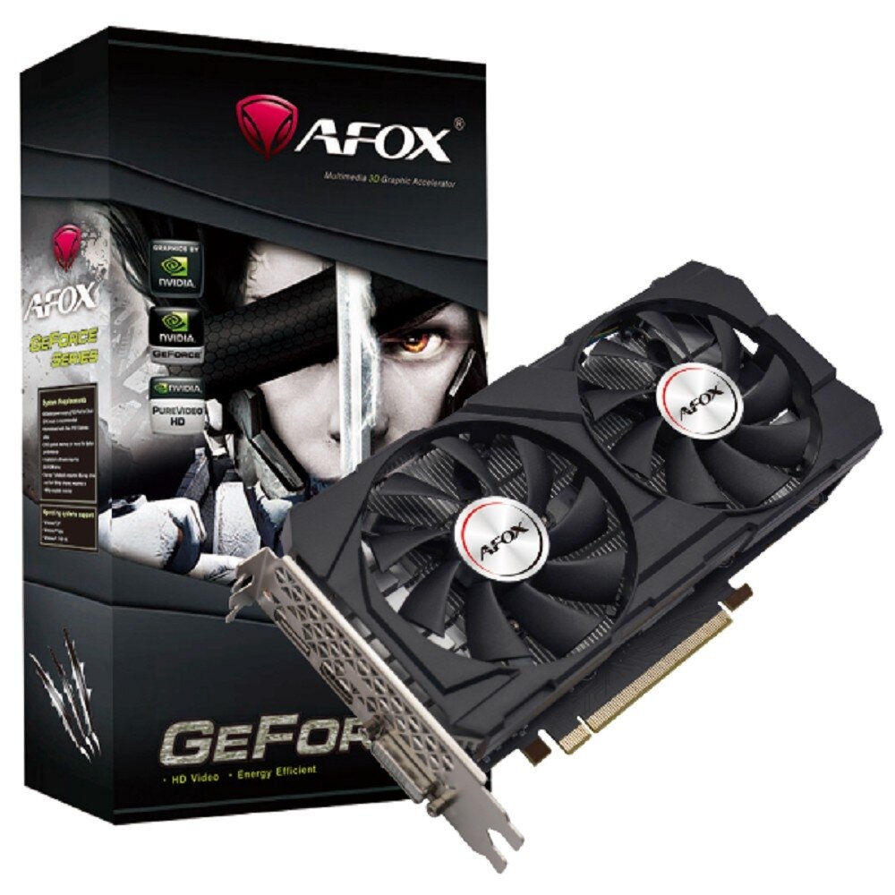 Видеокарта AFOX GTX1660TI 6Gb 192bit GDDR6 DP/DVI/HDMI ATX Dual Fan (AF1660TI-6144D6H4) RTL