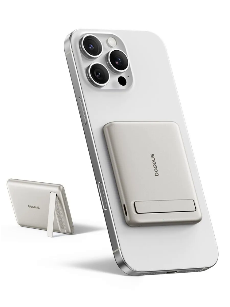 Baseus Внешний аккумулятор Baseus MagSafe PicoGo AM31 Qi2 Ultra-Mini Magnetic Power Bank 5000mAh 20W PPKPC-0520S (P10081907853-00) серебристый