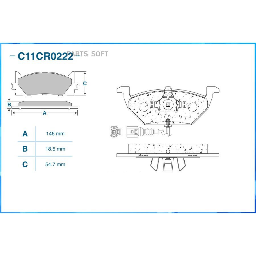 CWORKS C11CR0222 Тормозные колодки передние Low Metallic C11CR0222