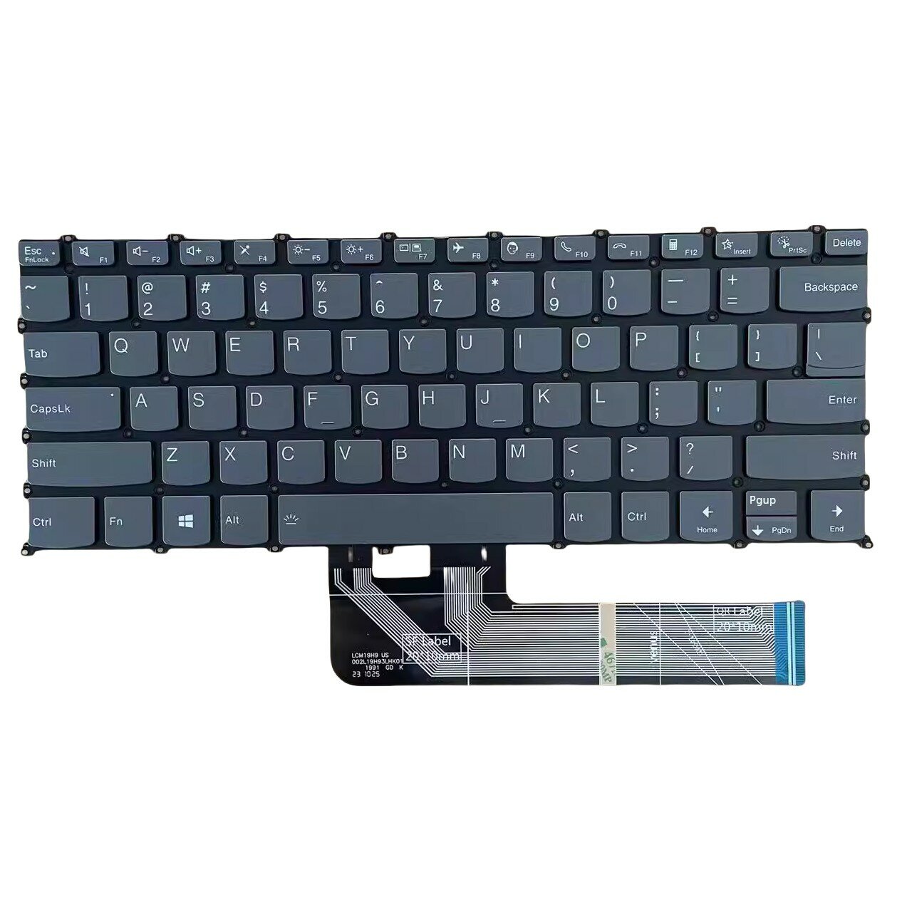 Серая клавиатура с подсветкой для Lenovo Xiao Xin AIR 14+ 2021 Pro14 IAH5R и Air 14+ ARH7 2022