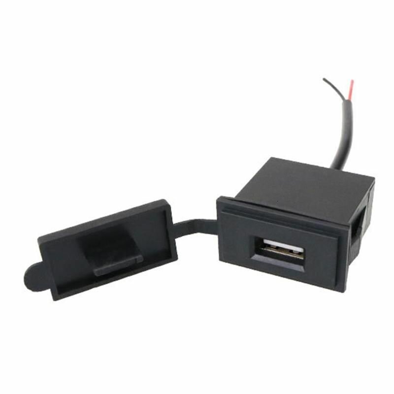 Автомобильный USB-порт 12V/24V — мини разъём 5V 2.4A для быстрой зарядки, водонепроницаемая панель, чёрный компактный