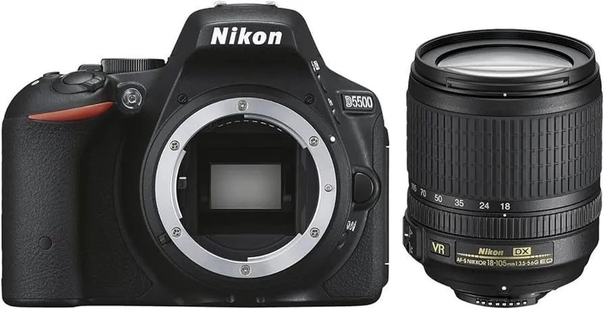 Фотоаппарат Nikon D5500 Kit 18-105mm, зеркальный, с объективом, 24 МП, черный