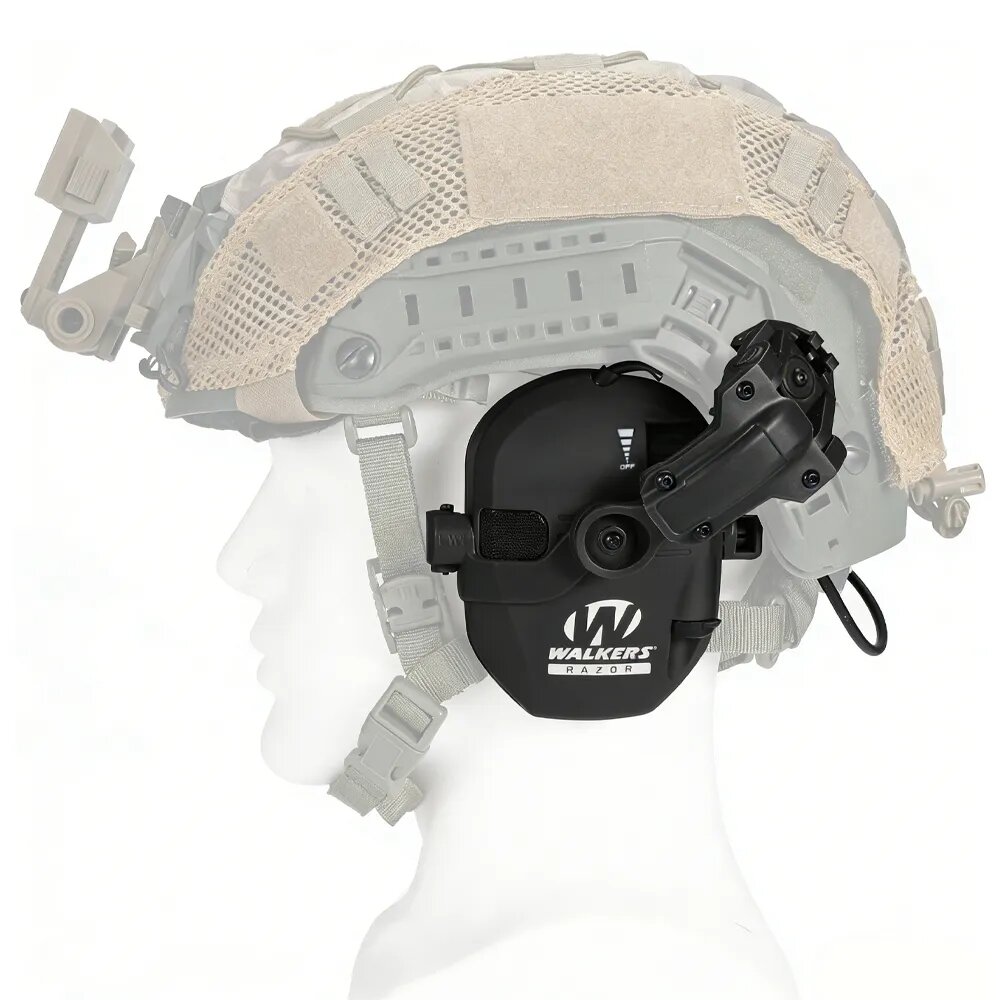 Walker's razor Тактические электронные наушники для снижения шума при стрельбе (версия для установки на шлем), Black