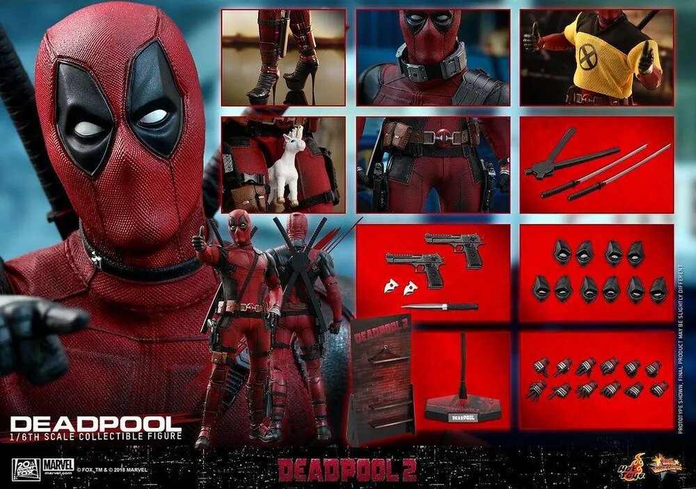 Hot Toys Дэдпул Фигурка, MMS490, Deadpool 2, 1/6th scale Deadpool Collectible Figure