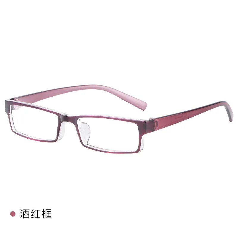Мужские очки moojolo TR90 для близорукости Burgundy, Розовый, Look far -3.50