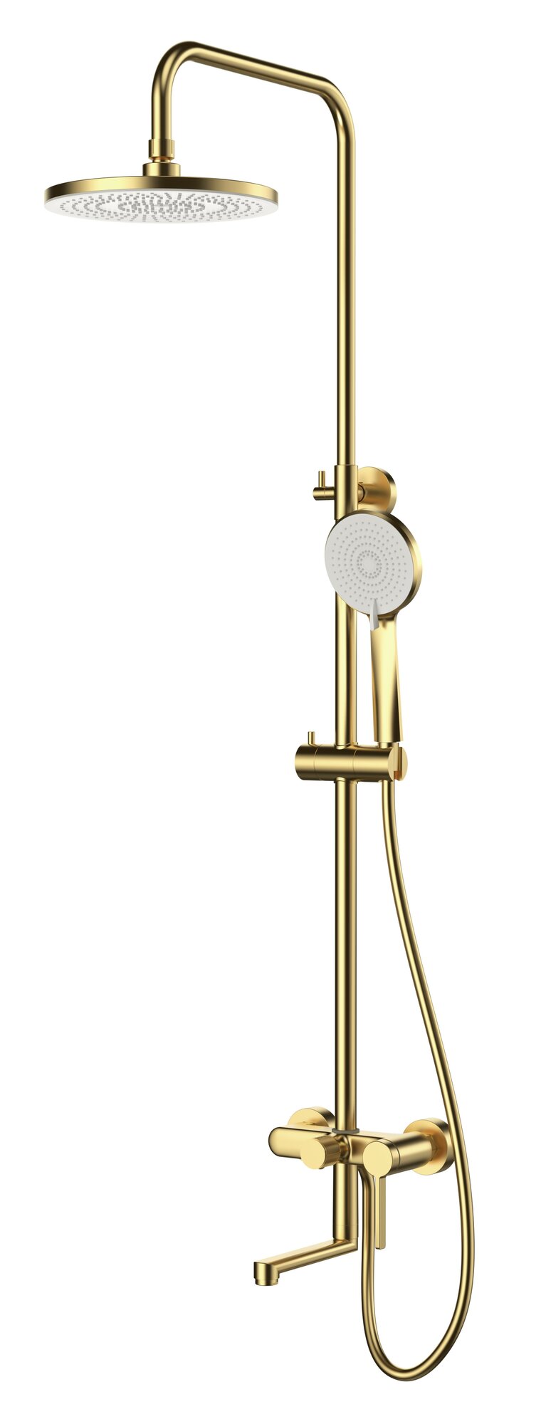 ESKO. Душевая система со смесителем Sochi ST260SCGold поворотный излив, тропический душ, золотая