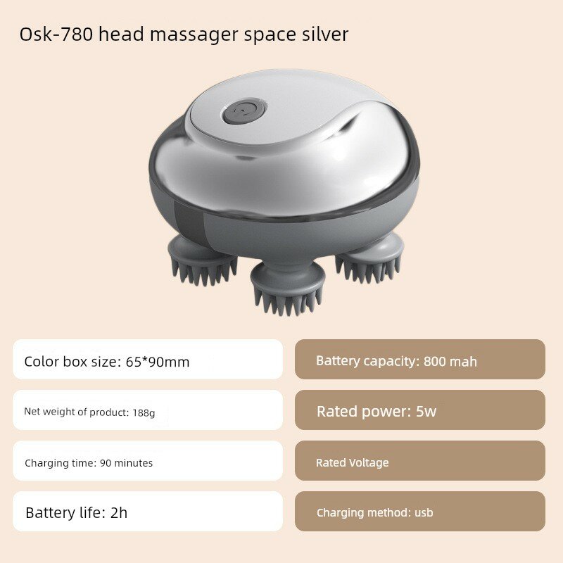Массажер для головы для трансграничной торговли, электрический перезаряжаемый массажер для головы в форме осьминога,