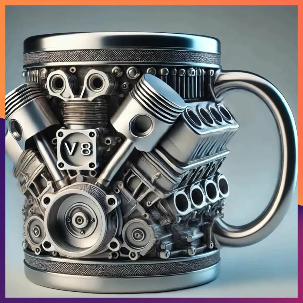 Кружка "Двигатель V8", 400 мл, 1 шт