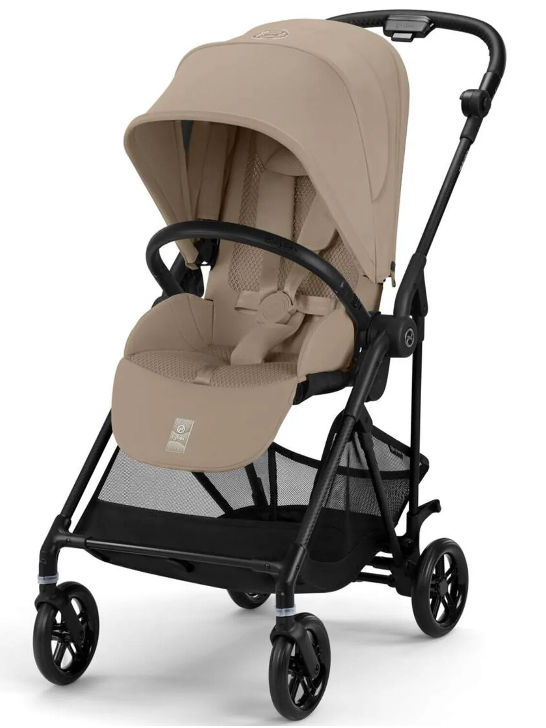 Коляска прогулочная Cybex Melio Carbon Almond Beige с дождевиком 525000013