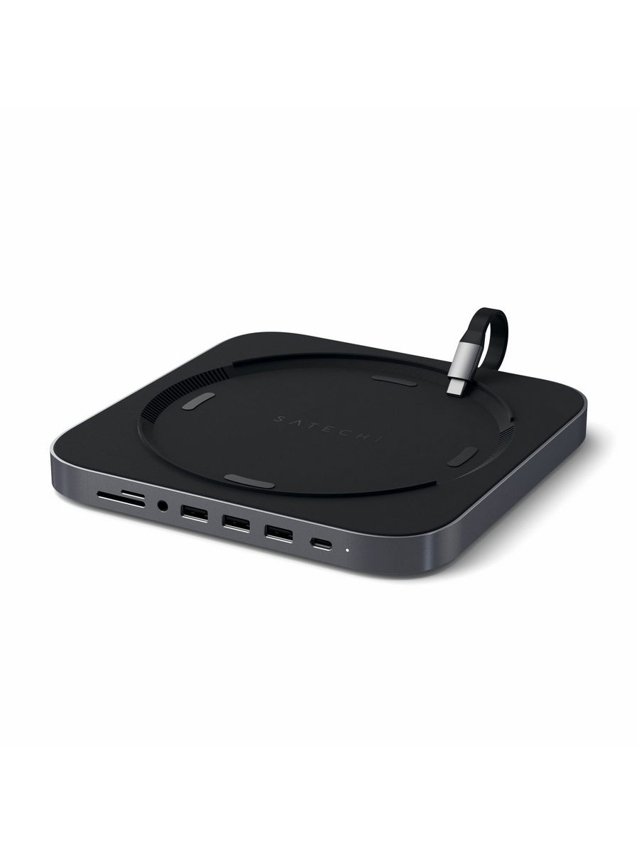 Подставка док-станция Satechi Mac Mini Stand & Hub Серый космос 1x USB-C, 3 x USB-A, AUX, TF, SD Slot