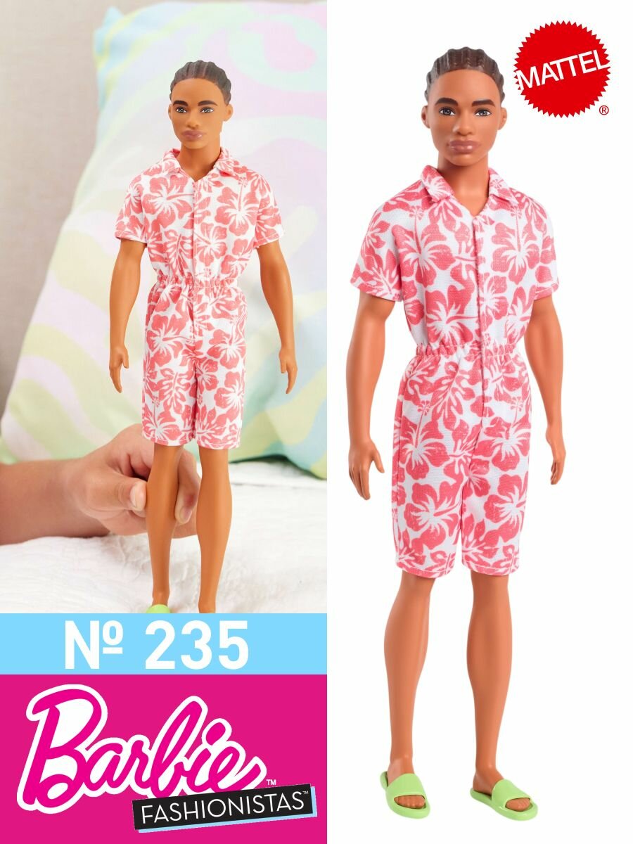 Кукла Barbie Fashionistas Mattel HYT99 Кен, шарнирная, высота 30см, съемная одежда