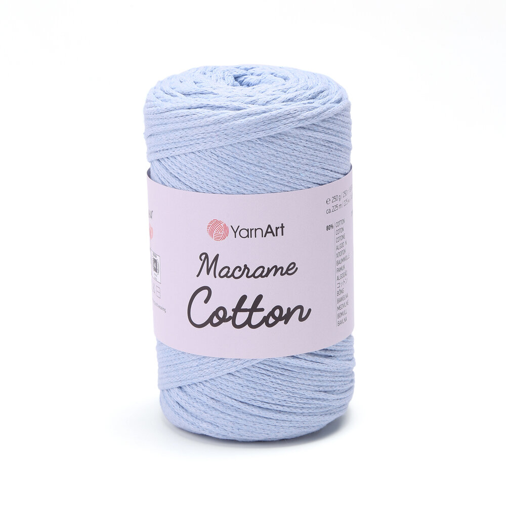 Пряжа для вязания YarnArt Macrame Cotton 760 светло-голубой 1 моток 250 гр/225 м 80% хлопок, 20% полиэстер