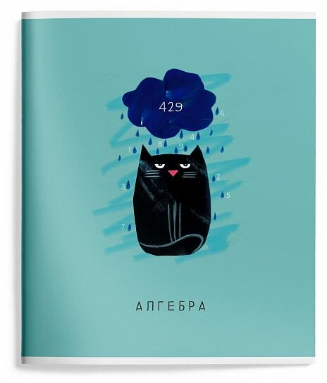 Тетрадь 48 л. А5 клетка, на скрепке, Schoolformat пушистые будни Алгебра мелованный картон, 1 шт