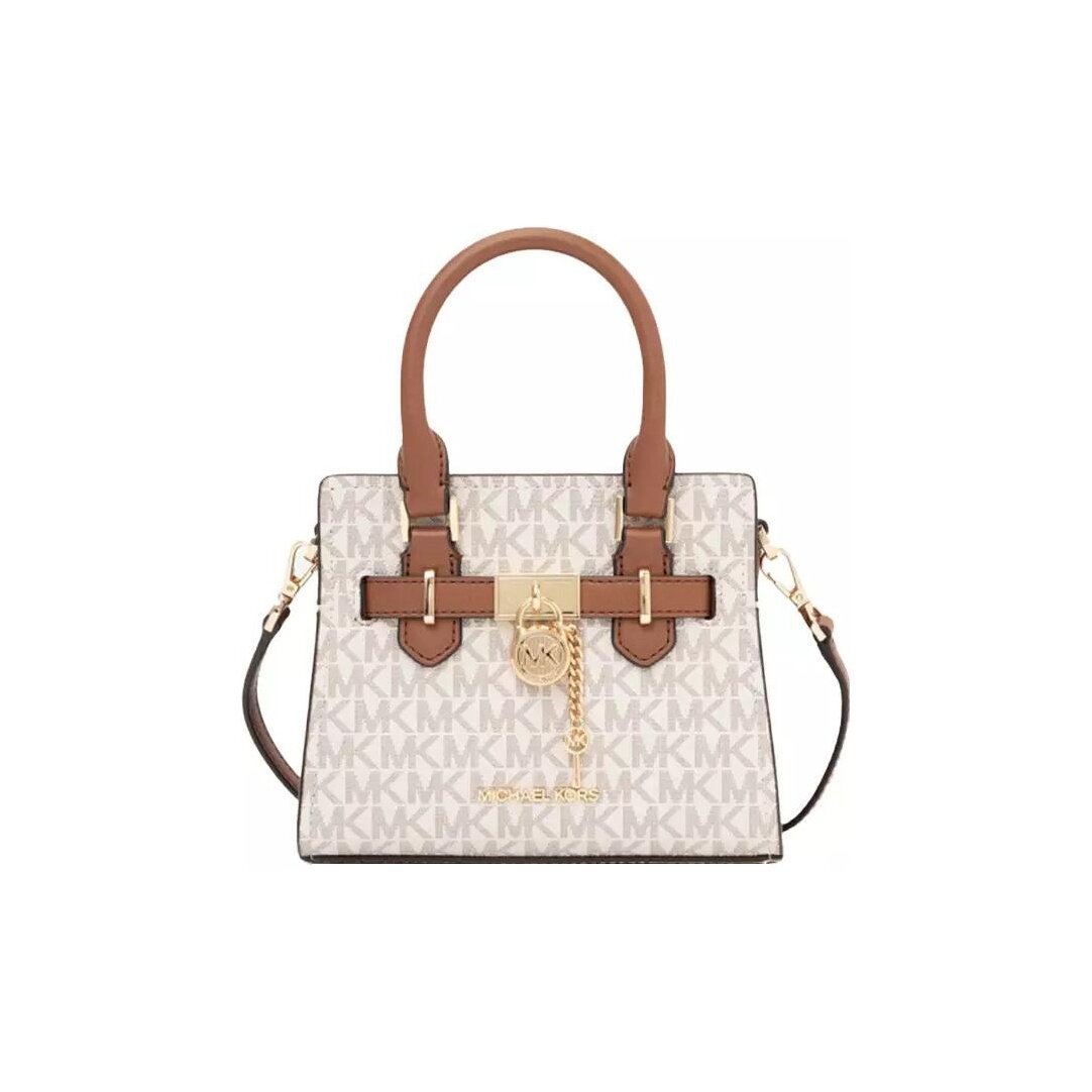 Сумка MICHAEL KORS HAMILTON, фактура тиснение, ванильный — фото 1