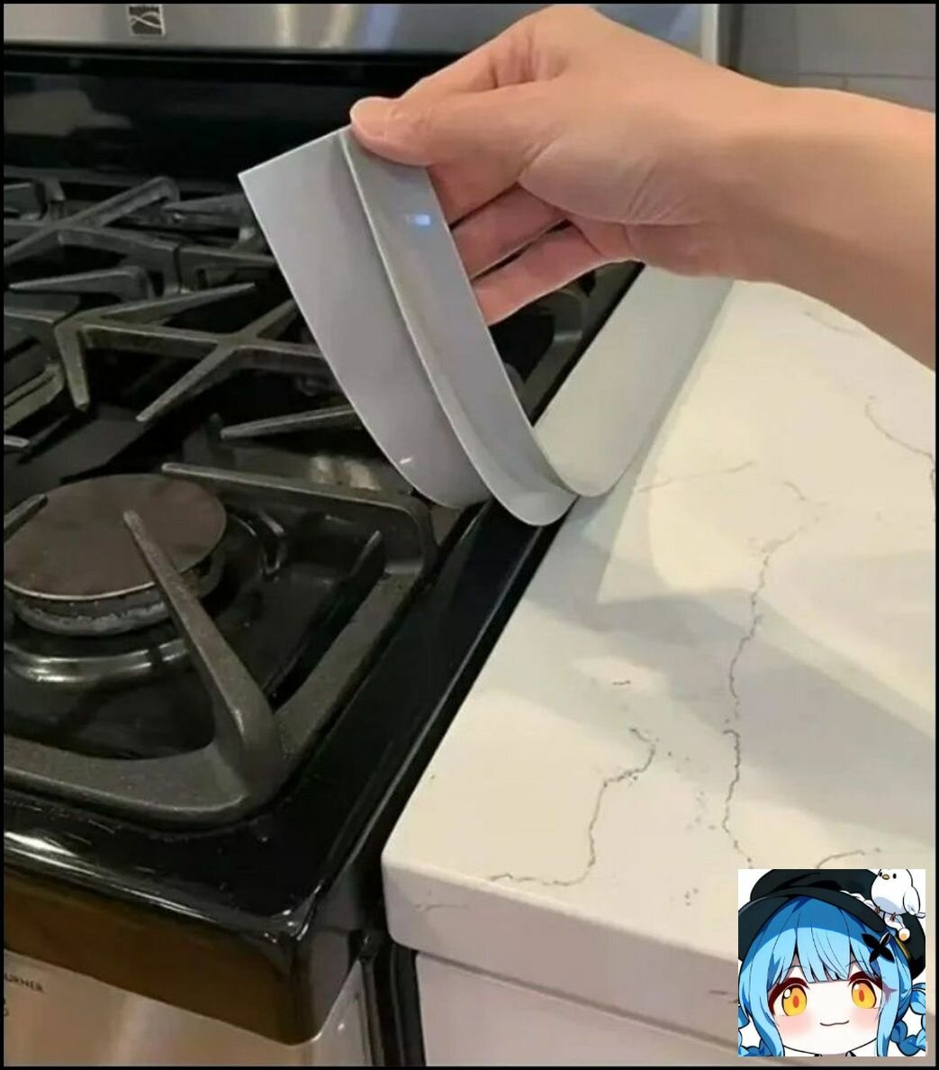 Силиконовая накладка между столешницей и плитой для закрытия щели: гибкий уплотнитель, защита от грязи и влаги, легко чистится, термостойкий материал для кухни