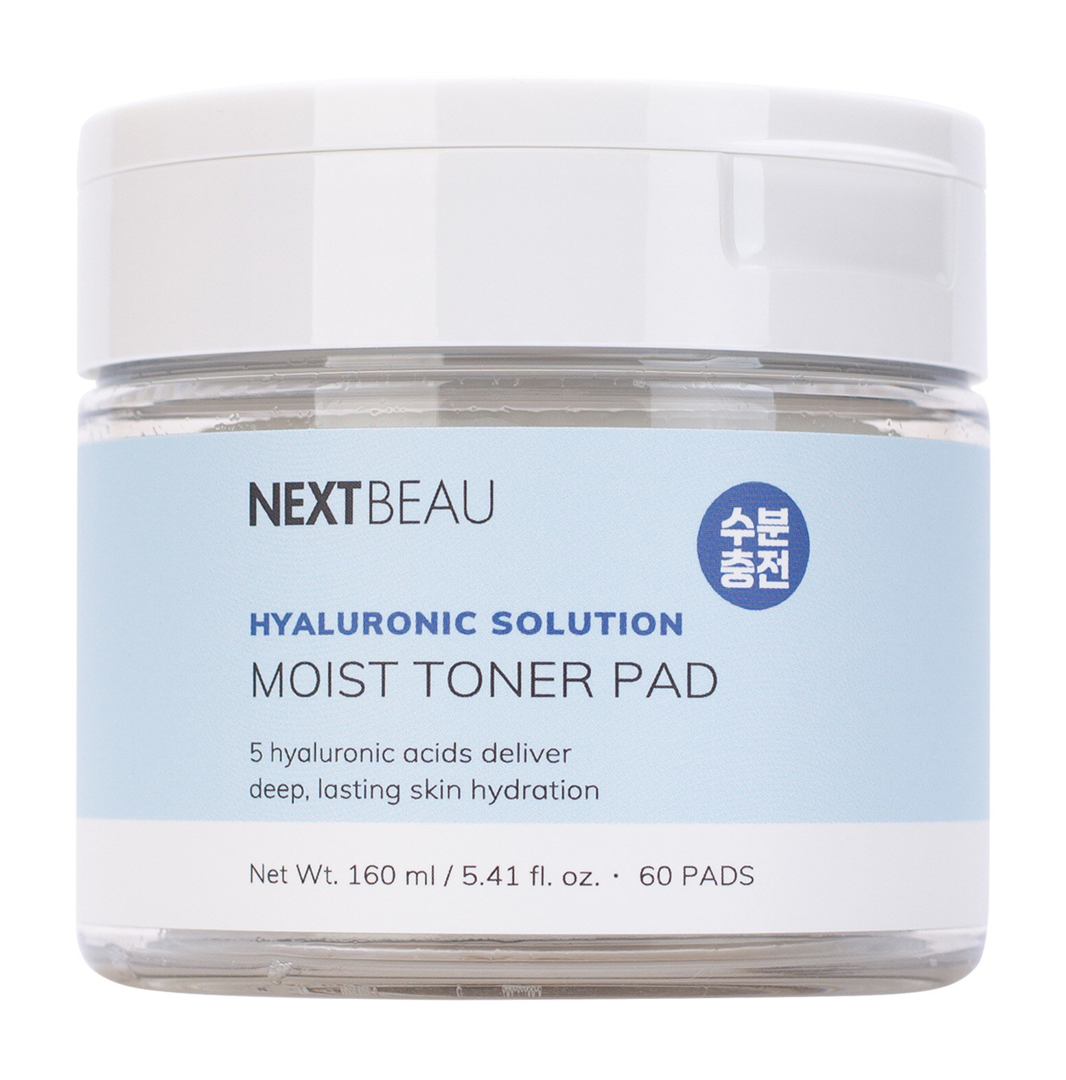 NEXTBEAU Тонер-пэды увлажняющие с комплексом гиалуроновых кислот, 60 шт.