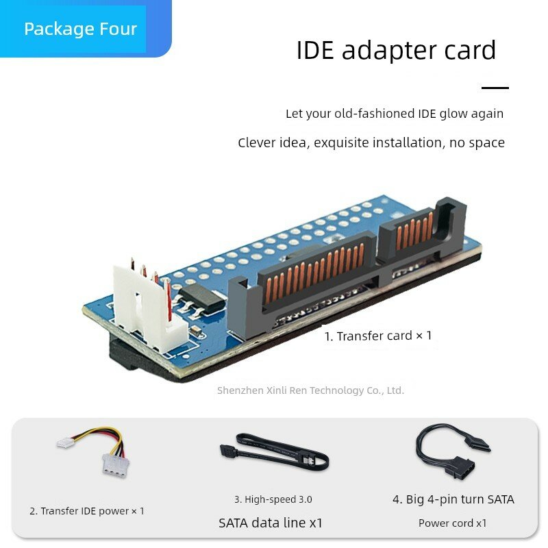 39-контактный адаптер IDE в SATA для 3.5-дюймовых жестких дисков, универсальная совместимость, Пакет 4