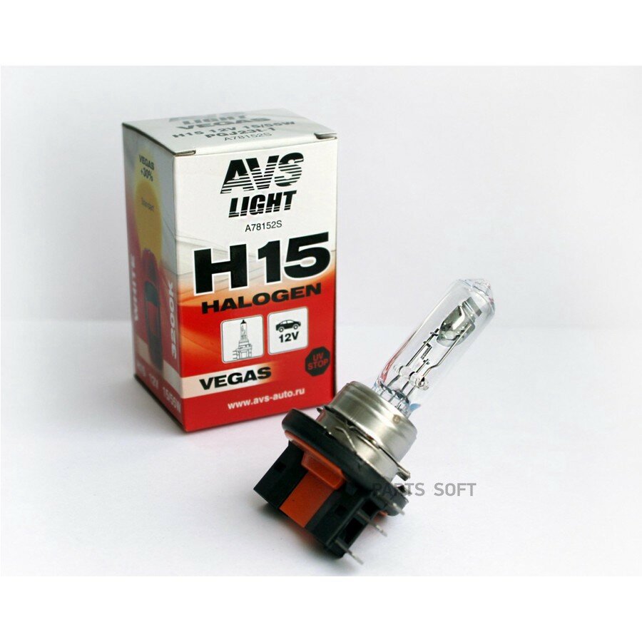 Лампа галогенная H15 12V 15/55W "AVS" Vegas AVS A78152S | цена за 1 шт