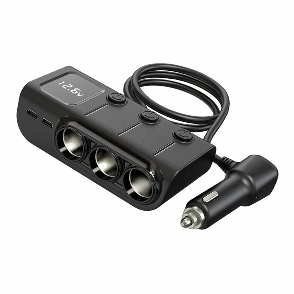 120W USB Быстрый адаптер 3 в 1 разветвитель прикуривателя