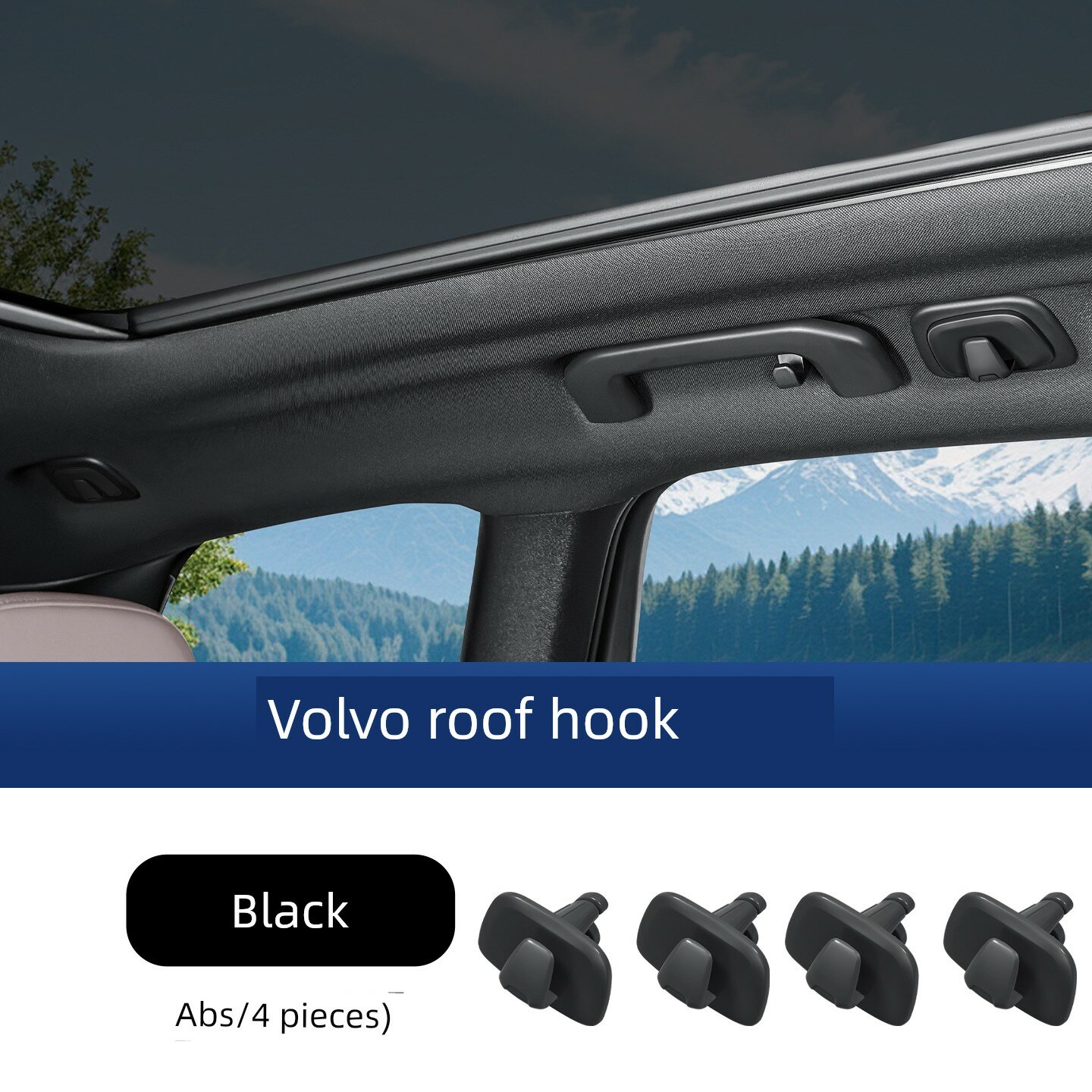 Универсальные крючки для крыши Volvo - Черные, 4 шт. для автомобильных аксессуаров, прочные и простые в установке