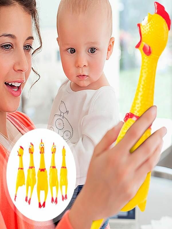 Игрушка Курица пищалка / Кричащая курица с пищалкой