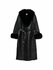 Пальто Self-Portrait Faux fur-collared belted coat, размер 10, black / black