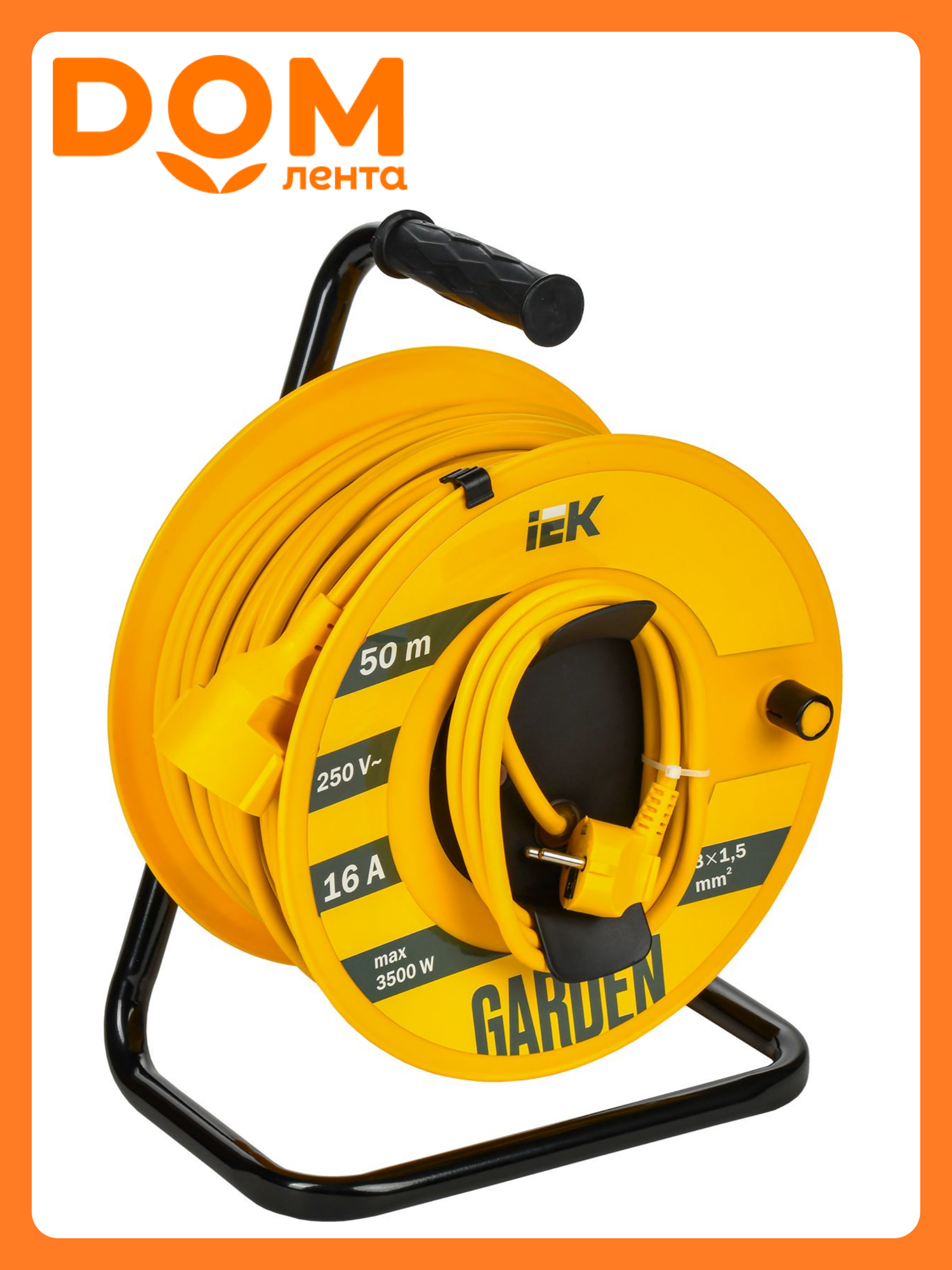 Катушка IEK GARDEN УК50 1 место с заземлением с термозащитой 2P+PE 3х1,5 мм2 50 м