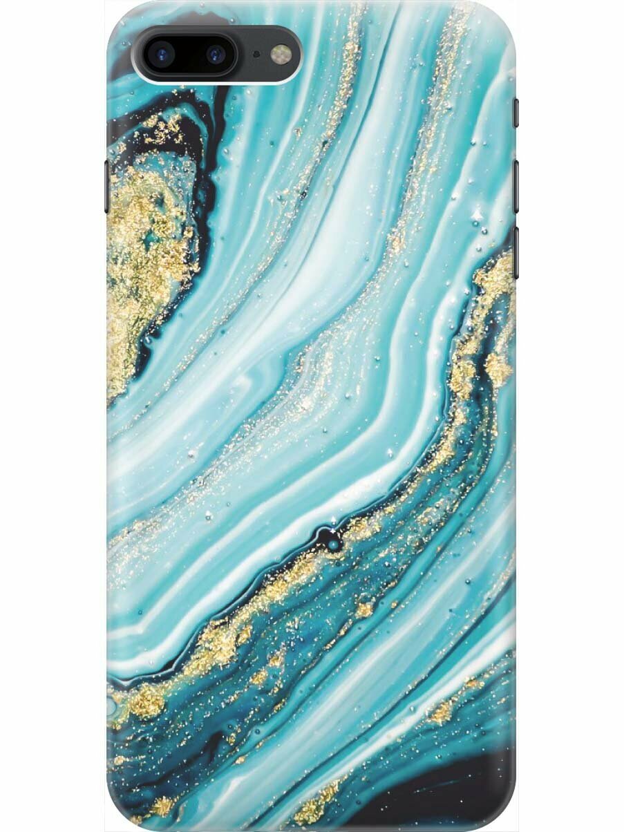Силиконовый чехол на Apple iPhone 8 Plus / 7 Plus / Эпл Айфон 7 Плюс / 8 Плюс с рисунком "Green Marble"