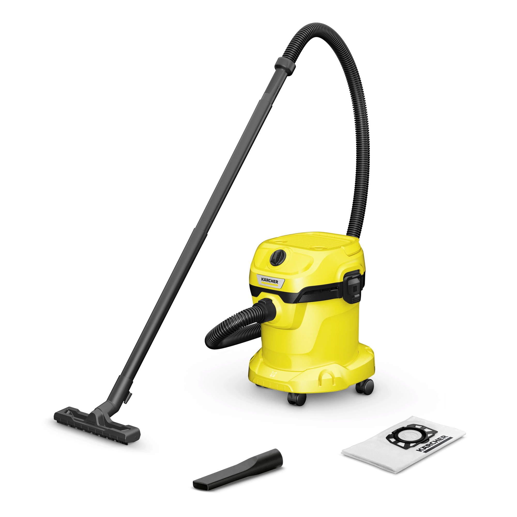 Пылесос строительный Karcher WD 2 Plus, сухая и влажная уборка, 1000 Вт, 15 л