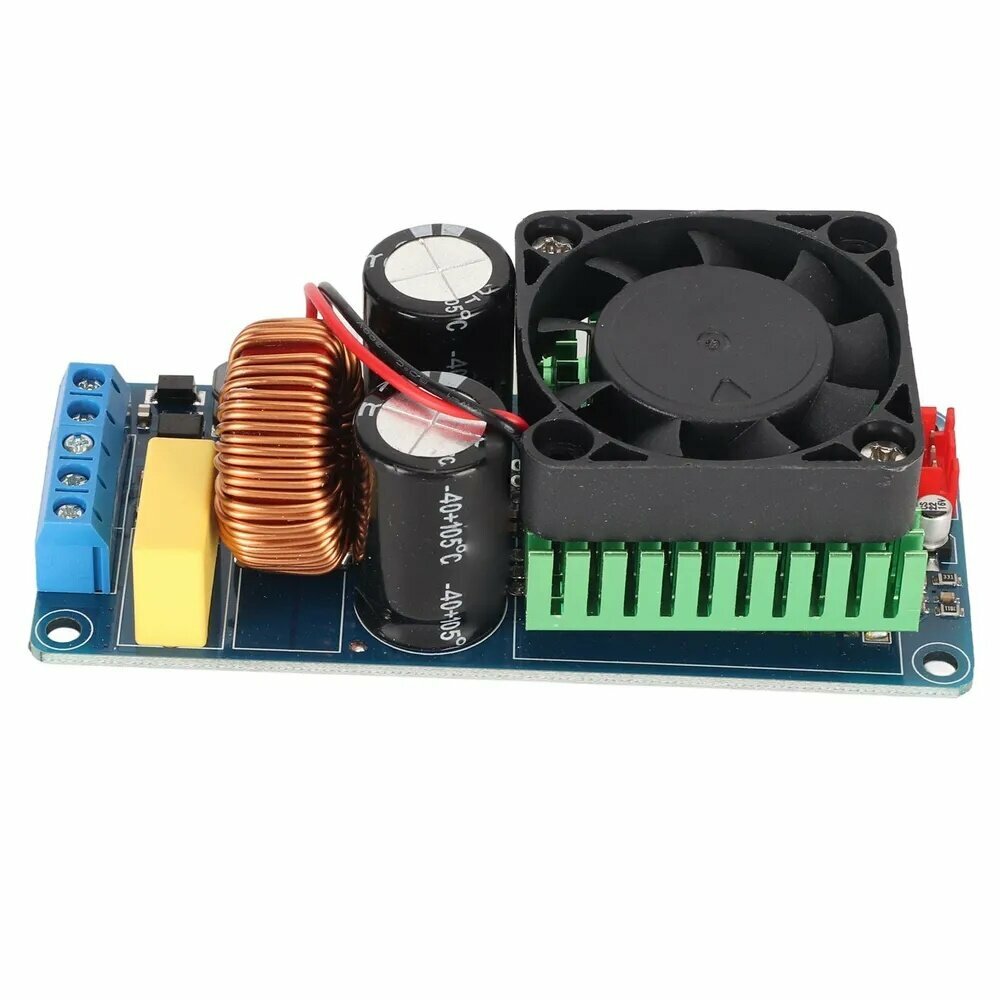 Моноканальная плата усилителя мощности IRS2092S 500Вт класса D Hi-Fi с вентилятором