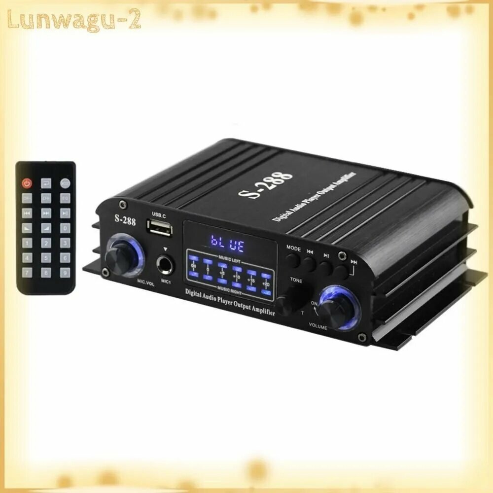 Аудио усилитель S-288, миниатюрный, 50W*4, идеален для домашнего использования с USB и MIC входом