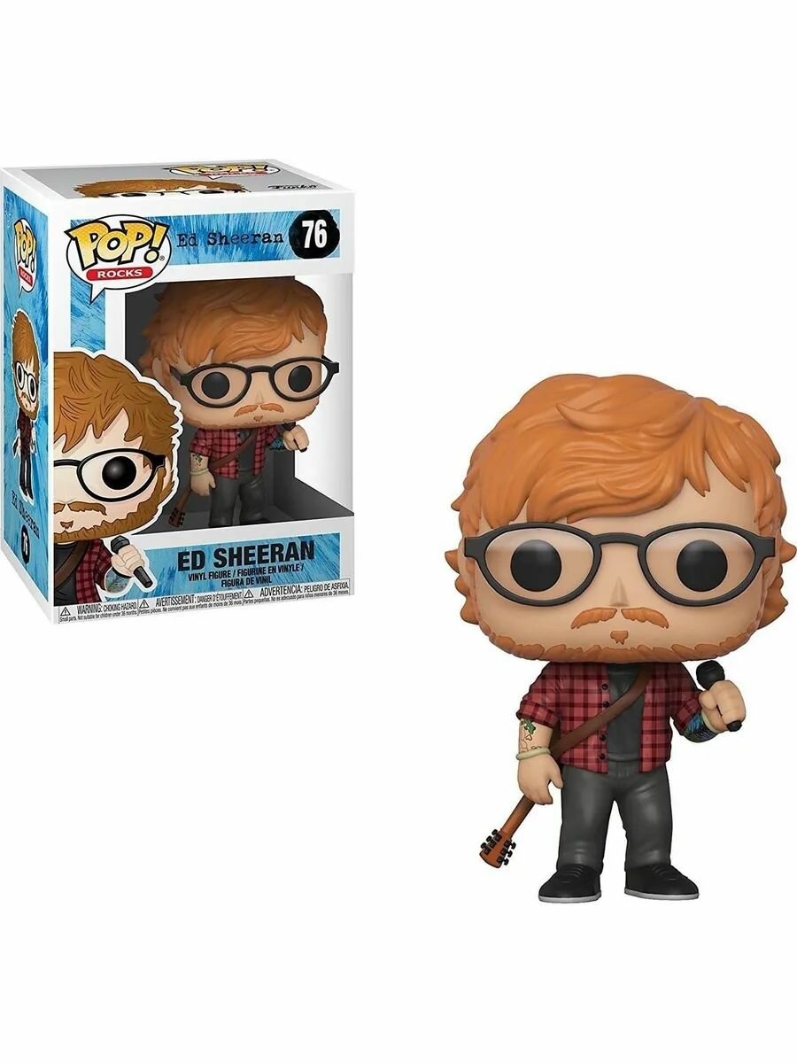 Коллекционная виниловая фигурка Эд Ширан (Ed Sheeran), POP! Rocks, 76-й номер, 10 см