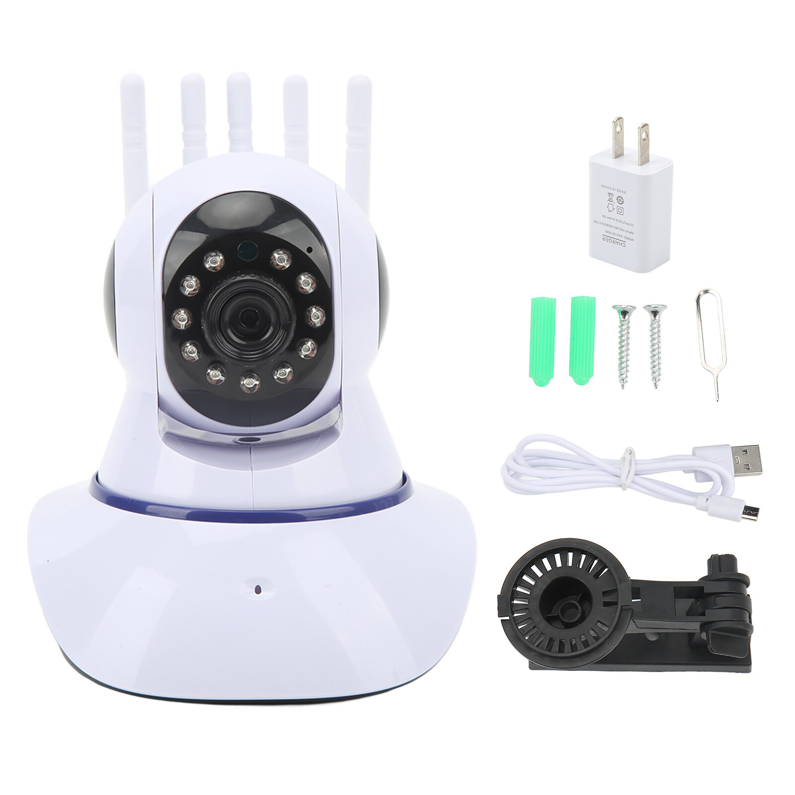 360 градусов угловой панорамной камеры Wi -Fi 2,4 ГГц 1080p HD Двухчастотное обнаружение голосового движения. Камера безопасности ночного видения.