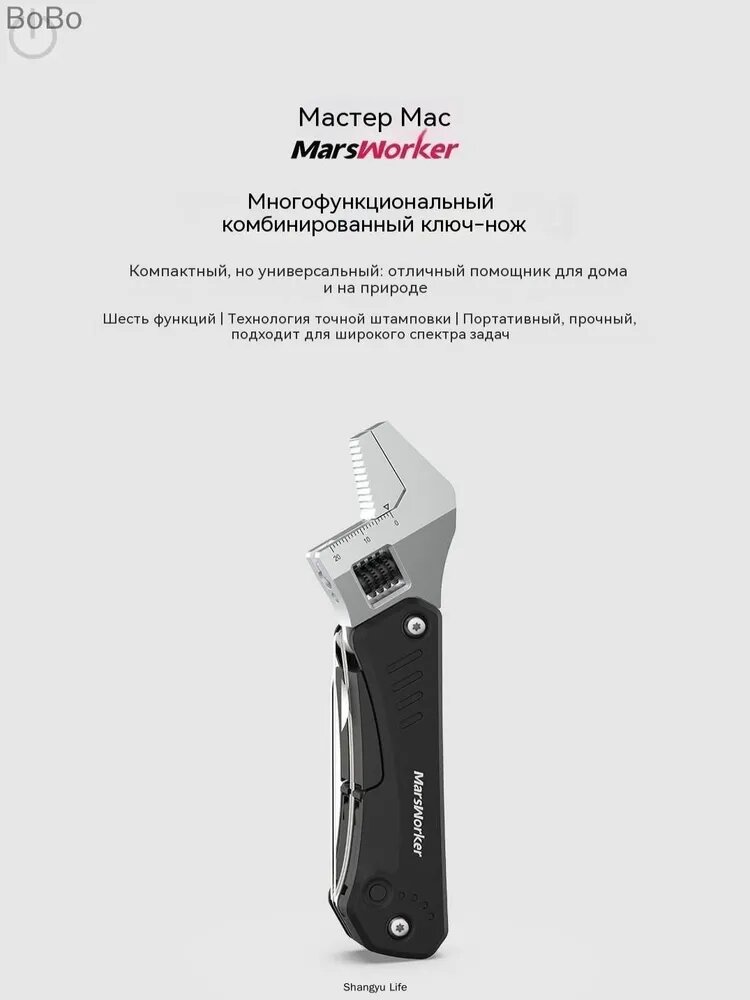 Мультитул MarsWorker Multifunction Wrench MSHW, многофункциональный комбинированный ключ-нож