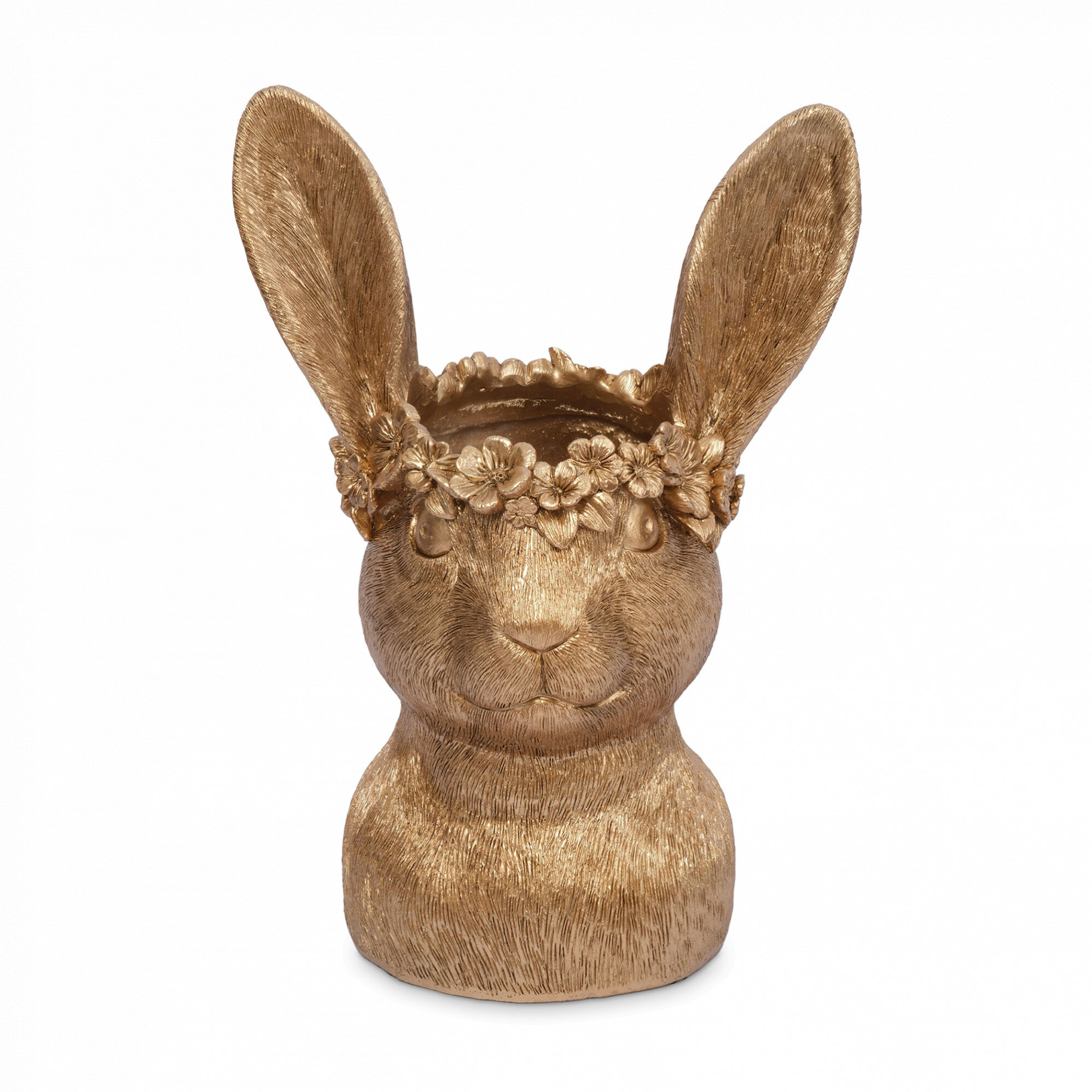 Ваза ANNA LAFARG Bunny, декоративный кролик в венке, полирезин