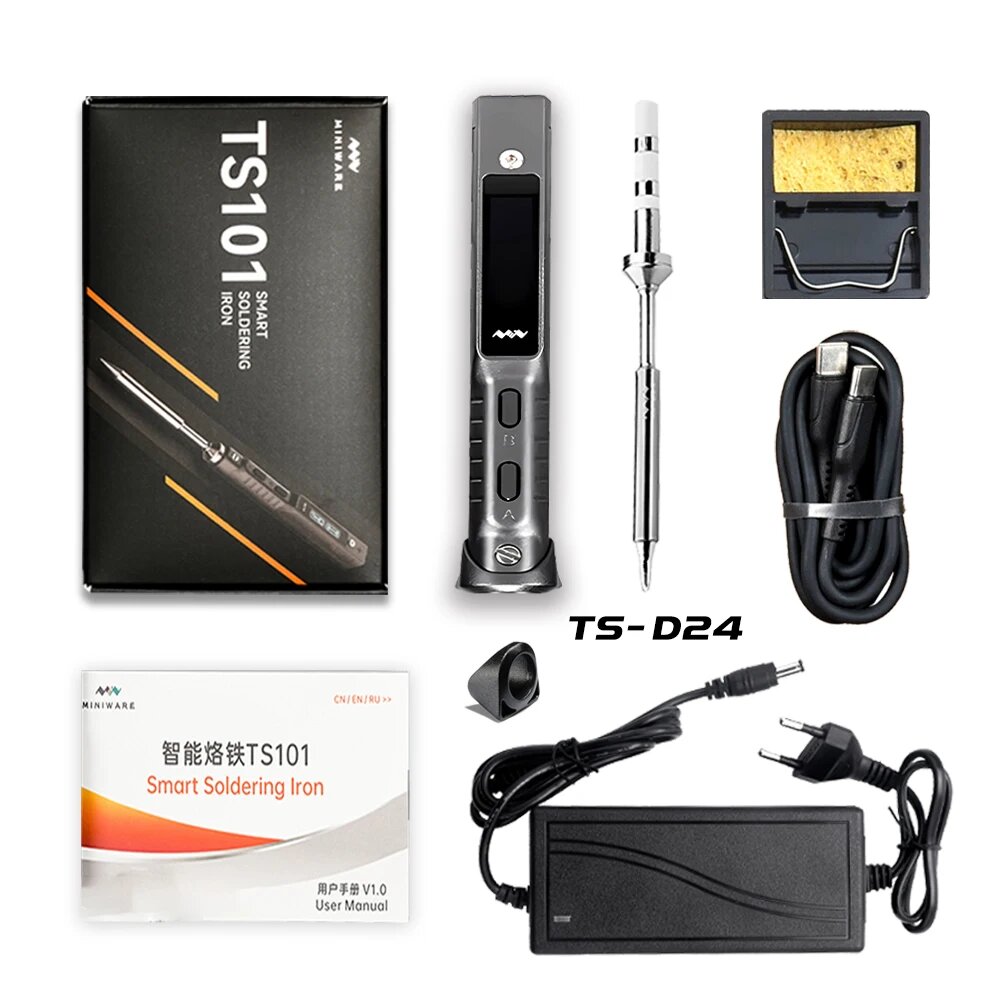 MINIWARE TS101 Цифровой паяльник с EU Plug, TS-D24