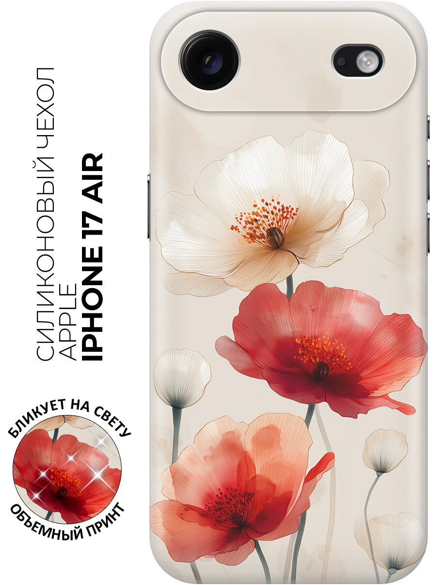 Силиконовый чехол на Apple iPhone 17 Air с принтом "Старинное маковое поле"
