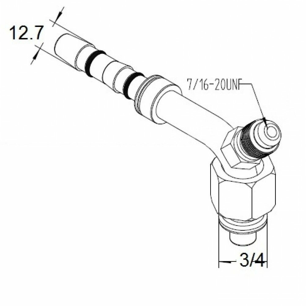 Фитинг #10-90Z CARRIER OR4-90-12.7R гайка 3/4 IDN 12.7мм (5/8) O-Ring