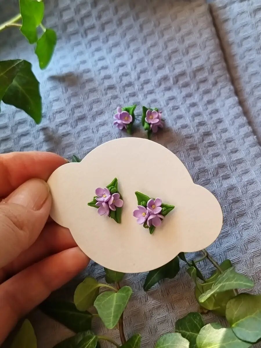Серьги Unicorn Clay, сиреневый — фото 1