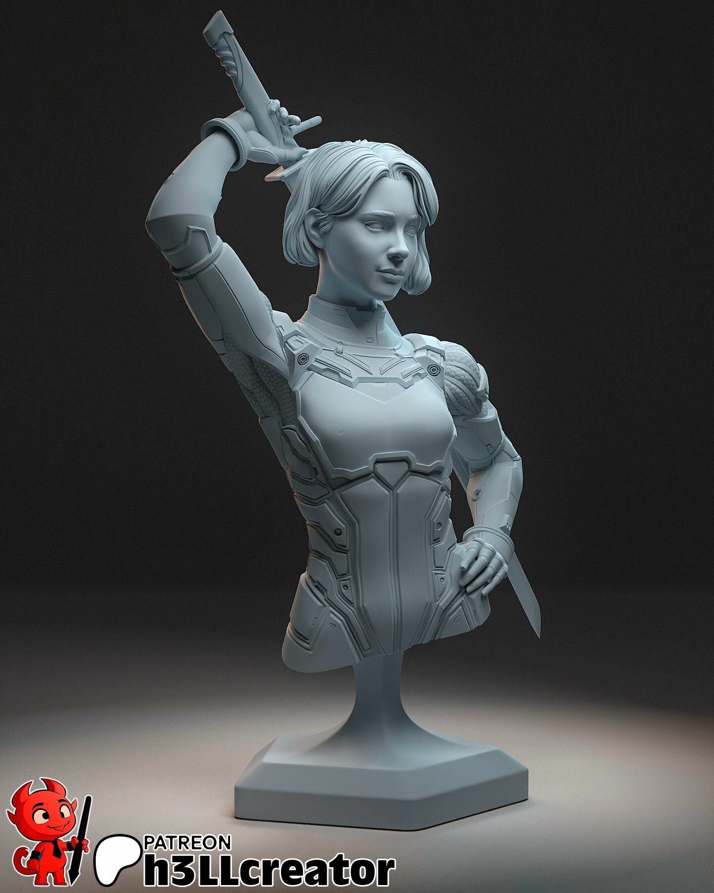 Сборная модель Bust of Mio (Xenoblade Chronicles 3), бюст, 130мм для покраски