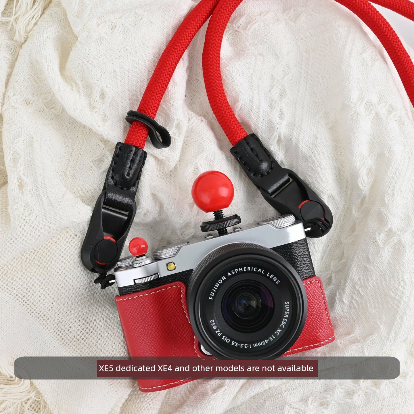 Основание для камеры Fuji XE5 с большим красным плечевым ремнем и шарами, китайский красный