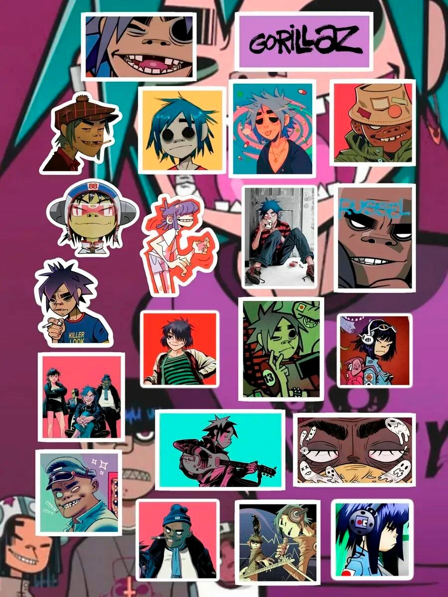 Наклейки Gorillaz