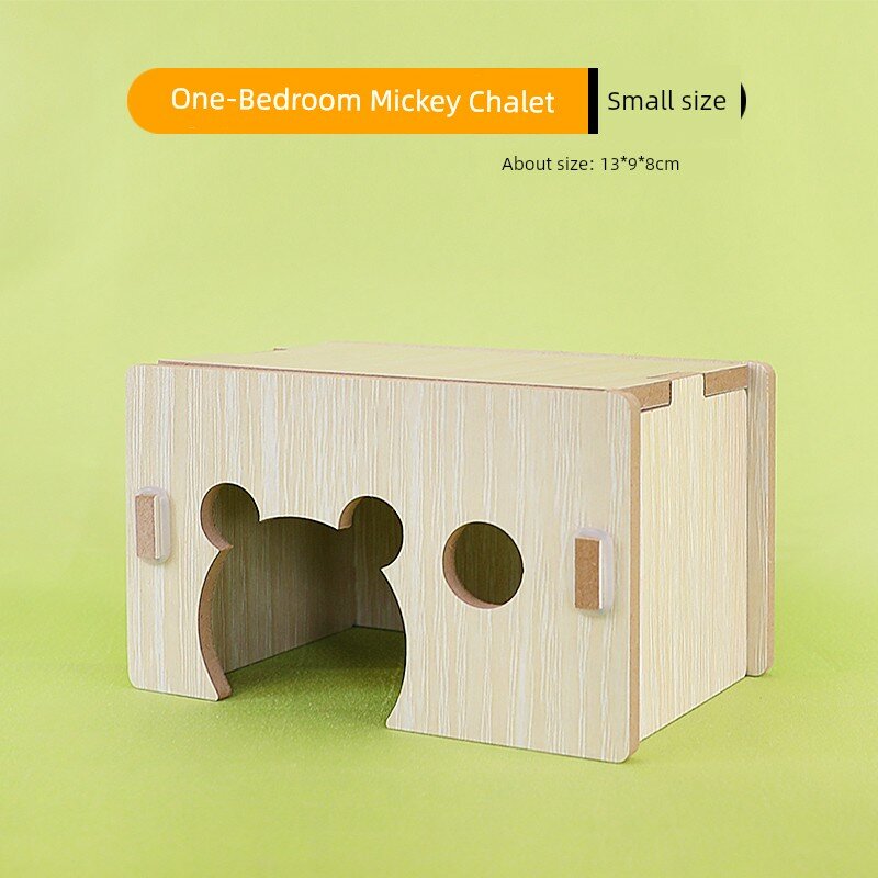 Деревянная игрушка-медведь для хомяка, декоративный домик-гнездо, убежище для золотистого хомяка, декоративные