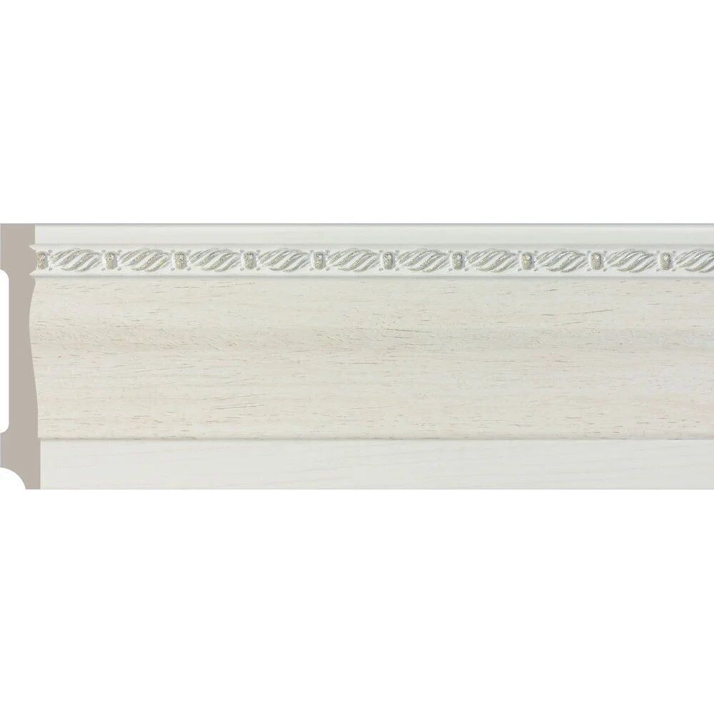 Плинтус Cosca Decor интерьерный багет, 95x14x2400 мм, Слоновая кость СПБ019731