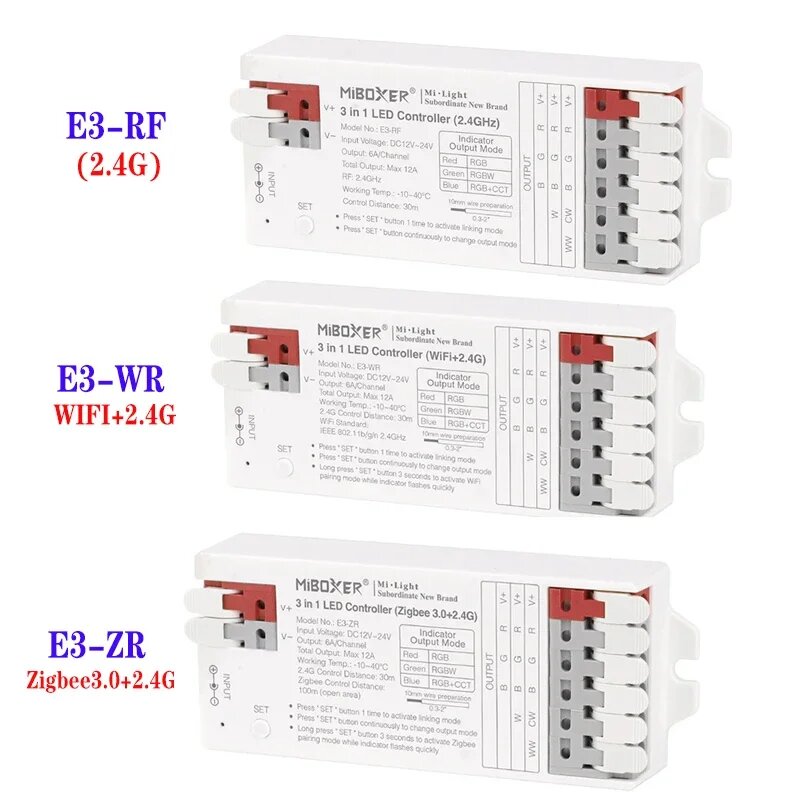 Miboxer 3 в 1 LED контроллер WiFi+2.4G, E3-WR, RGB — фото 1