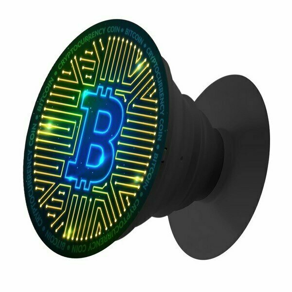 Пластмассовый держатель Krutoff для телефона Попсокет Кибер Биткоин