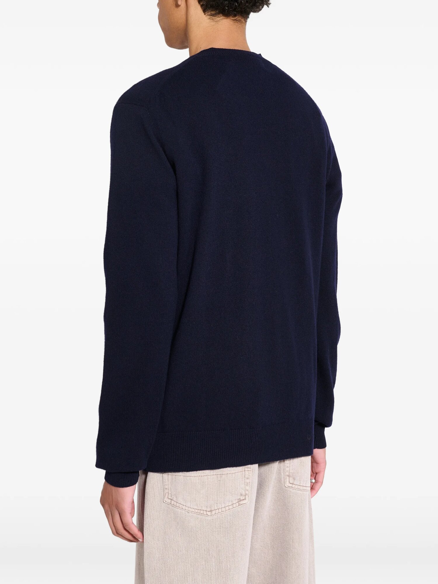 Свитер COMME des GARCONS Heart-patch V-neck sweater, размер 46, , синий — фото 1