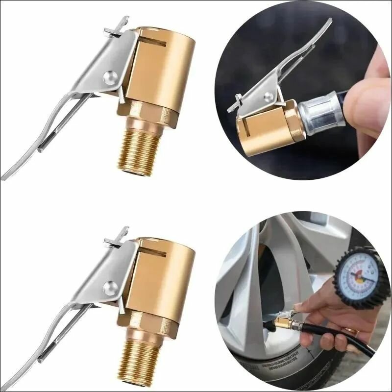 Удлинитель автомобильного вентиля для шин — латунный адаптер с быстросъёмным зажимом для шлангов 8 мм, 1 шт. новый