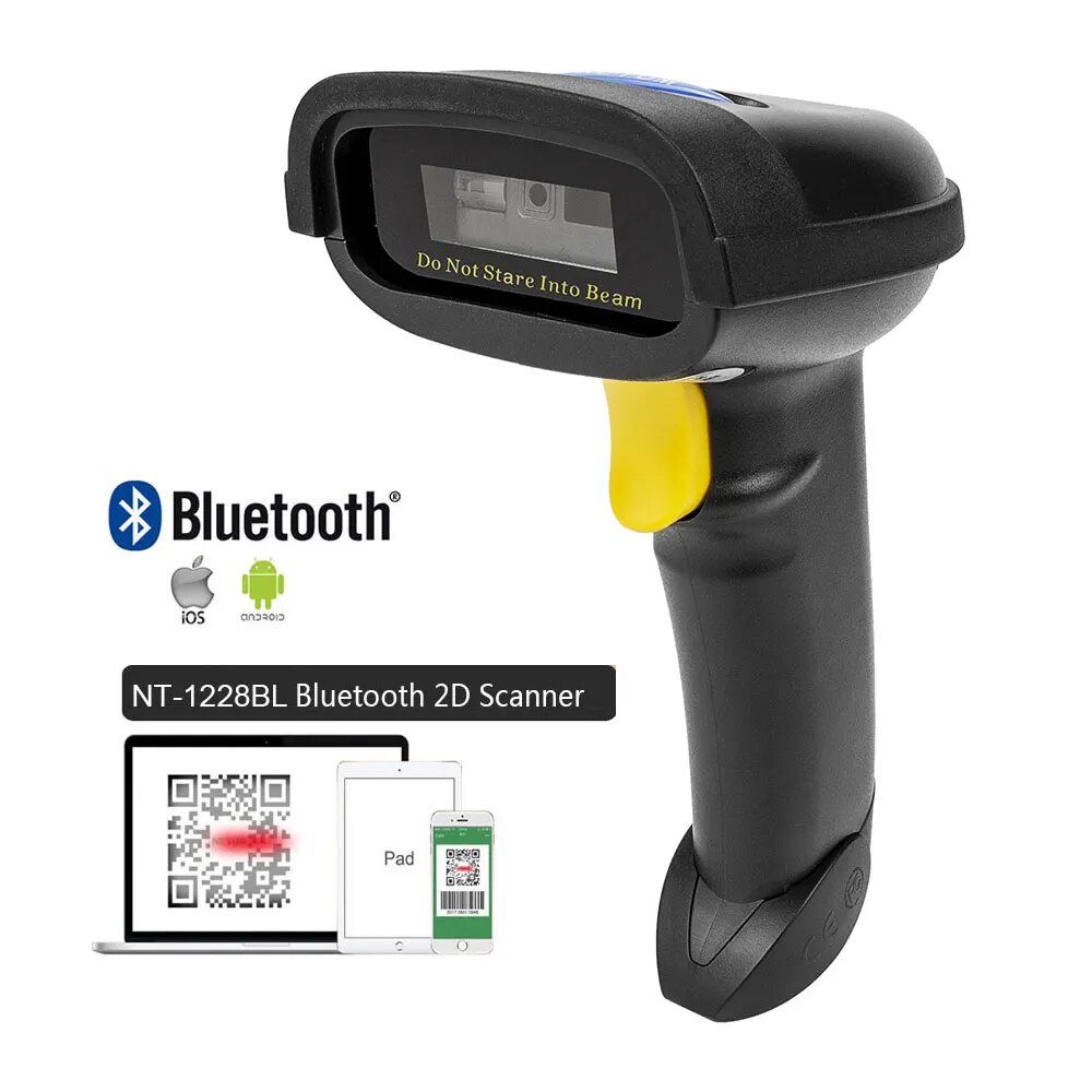 Bluetooth 2D сканер штрих-кодов NT-1228BL, черный