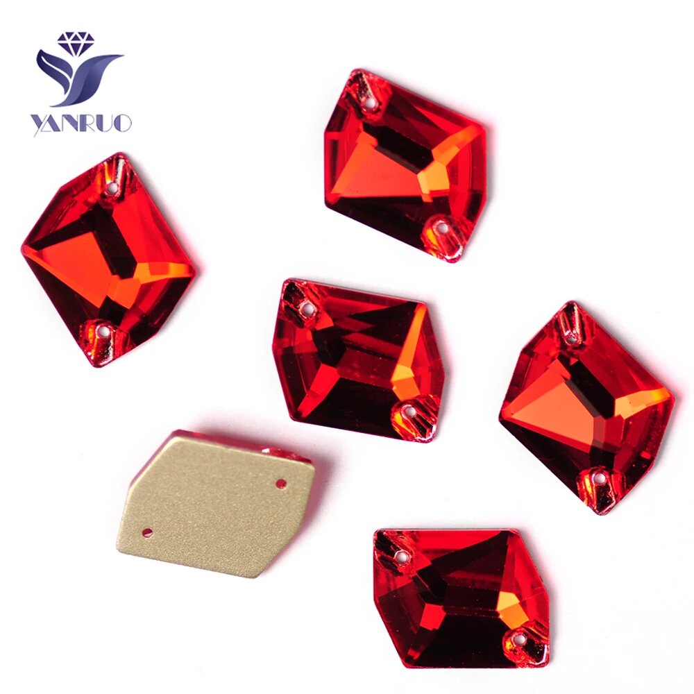 Стразы YANRUO 3265, 16x20mm, Бордовый, 30шт